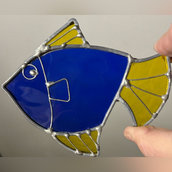 Stained glass | Art | Suncatcher Stained Glass Fish Window Hanger ...